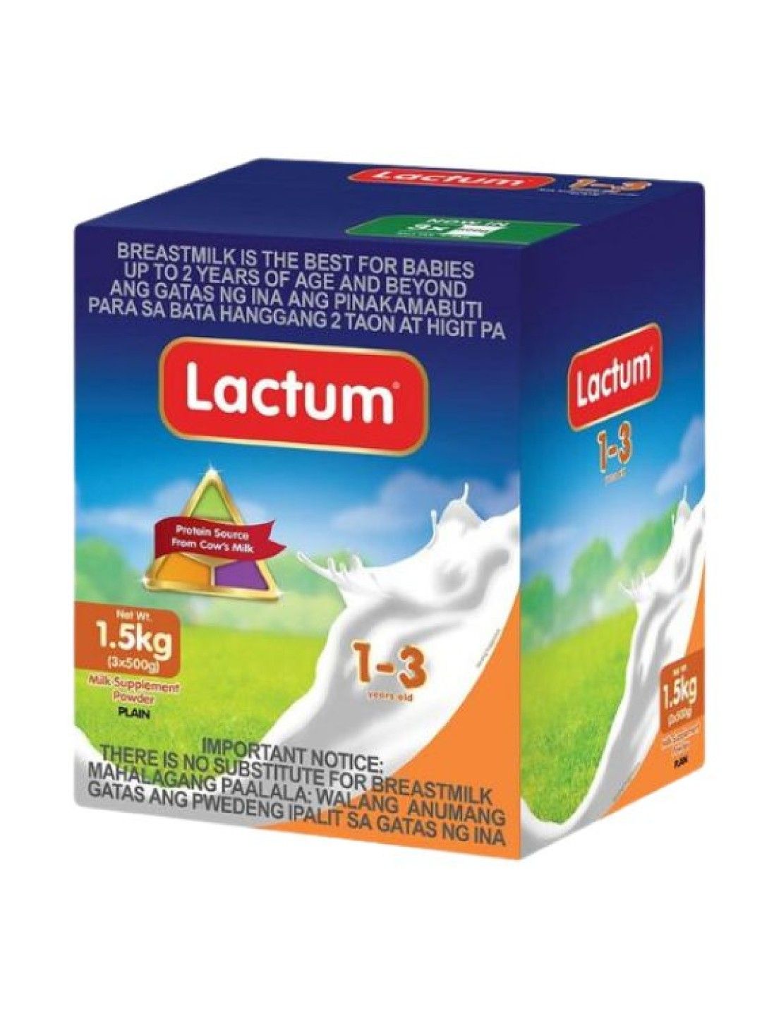 Lactum Plain Milk Supplement Powder 1-3 Years Old | edamama